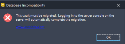 "This Vault must be migrated." when attempting to log in to Vault after installing server update