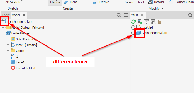 No Inventor sheet metal icons in Vault browser