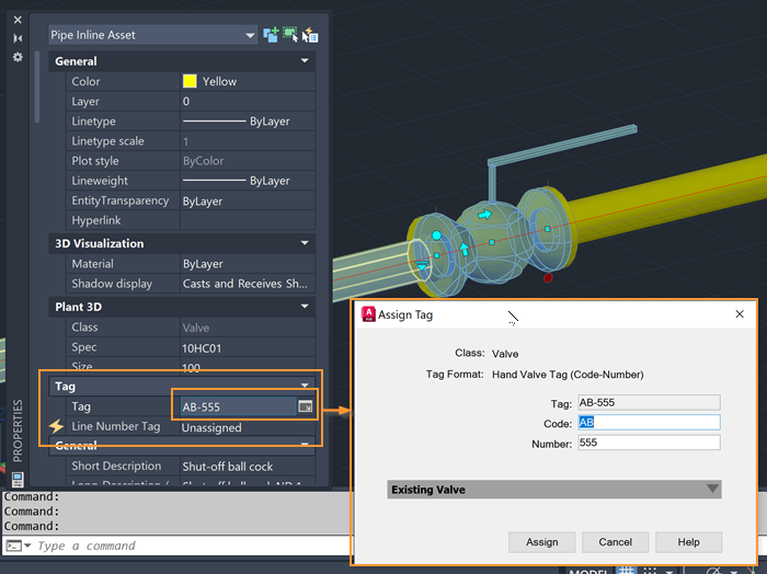Tag for valves doesn't display in Isometric drawing in AutoCAD Plant 3D