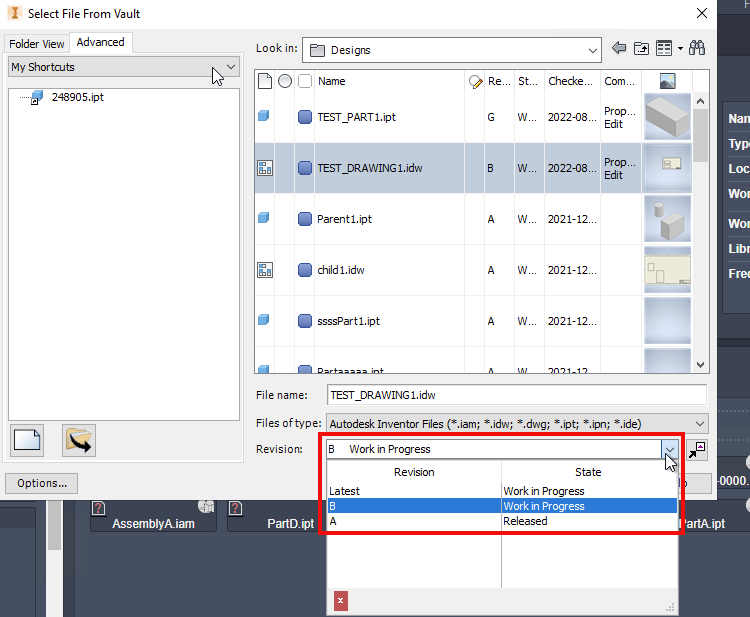 How to open an Inventor assembly in its latest or in a specific ...