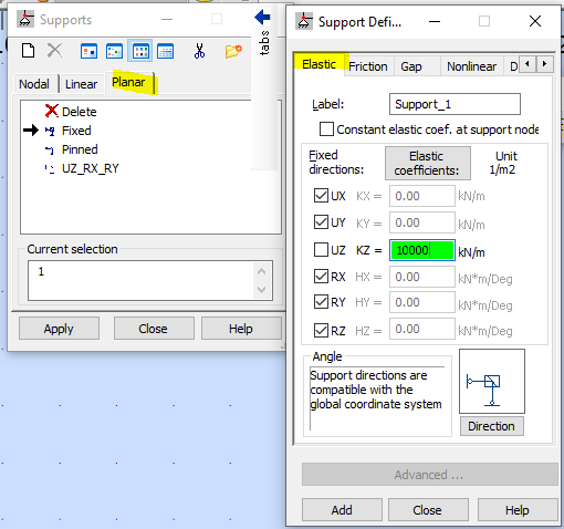 如何在 Robot Structural Analysis 中为平面支撑定义阻尼