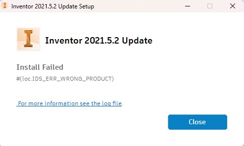 Error: "install failed #(loc.IDS_ERR_WRONG_PRODUCT)" while installing an Autodesk update