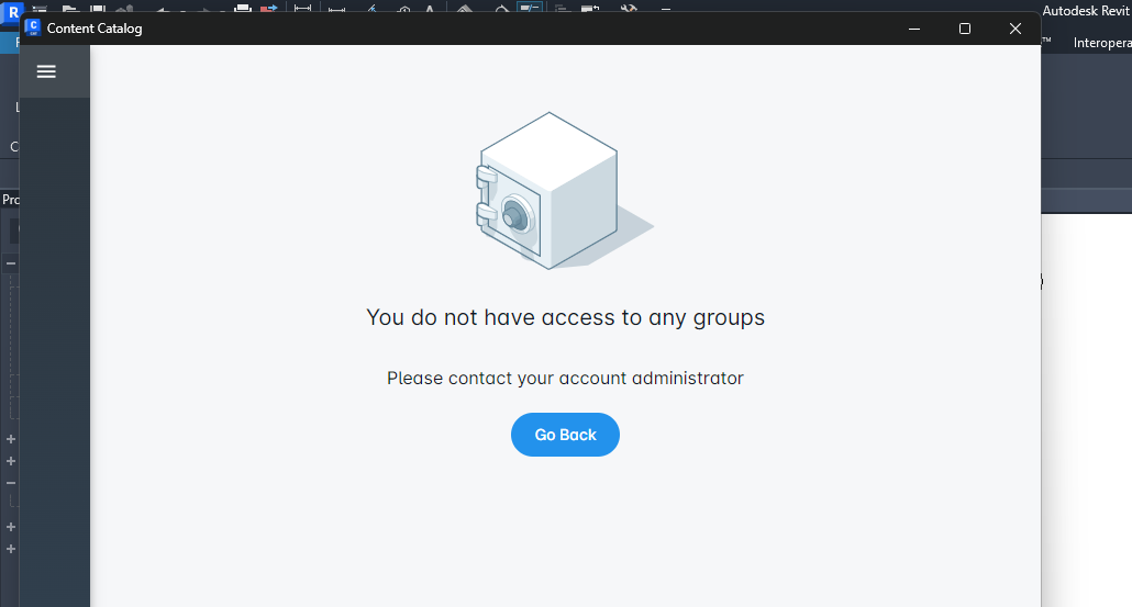 "You do not have access to any groups" when trying to access Content ...