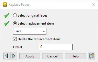 How to replace the face in PowerShape