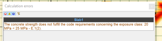 "The concrete strength does not fulfill the code requirements concerning the exposure class ...