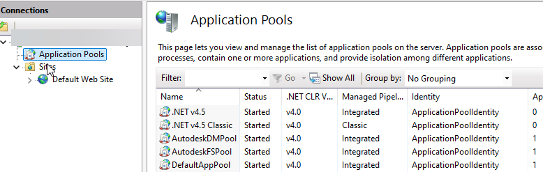 "The page cannot be displayed because an internal server error has occurred" when trying to use ...