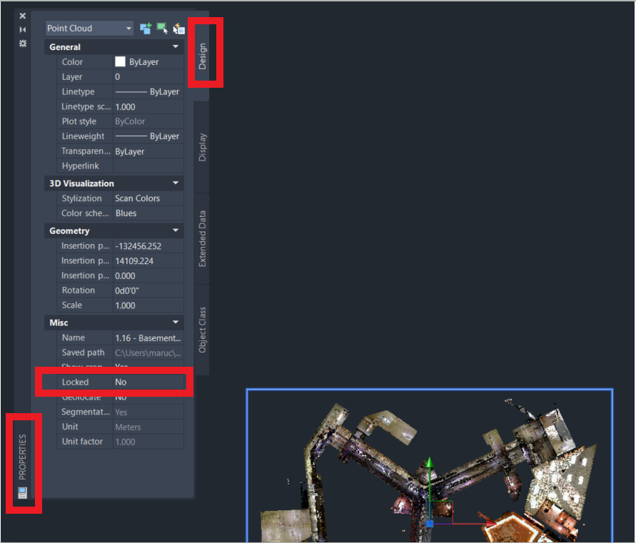 How to Lock point cloud in AutoCAD Products