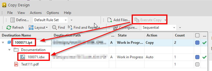 Copied Inventor model and drawing do not have the same filename in Vault Copy Design