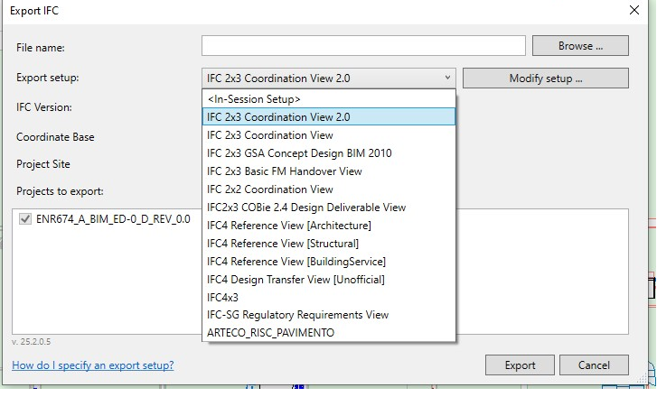 Where is custom IFC Export Setup saved in Revit