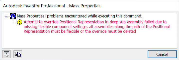 "Attempt to override Positional Representation in deep sub-assembly failed due to missing ...