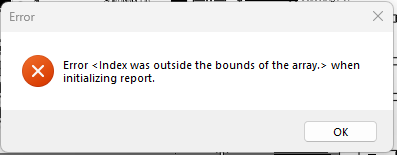 "Error when intializing report" when opening a custom AutoCAD Plant 3D 2025 Data Manager report