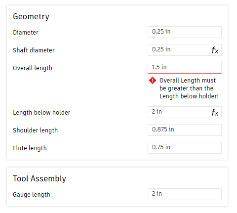 "Overall Length must be greater than..." when adjusting Gauge Length in ...