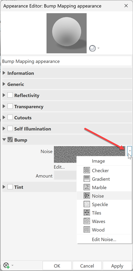 Noise bump mapping causes USDz export not to finish in Inventor