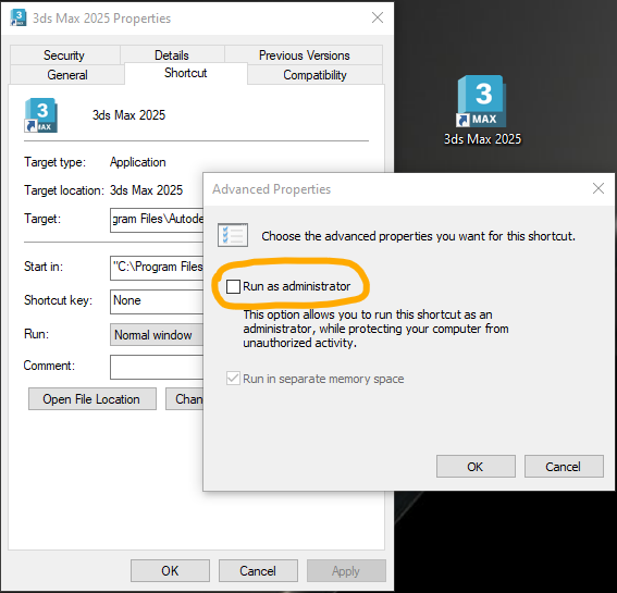 以管理员权限启动 3ds Max 时，无法拖放纹理