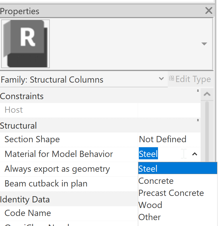 Room bounding wood or steel columns in Revit