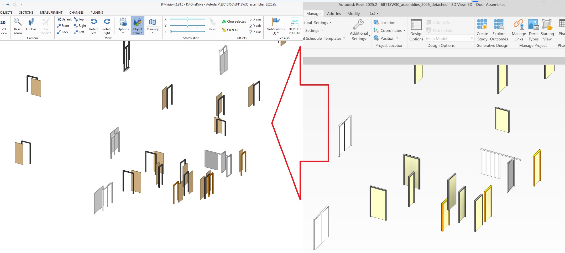 Shifted assembly elements in exported IFC from Revit
