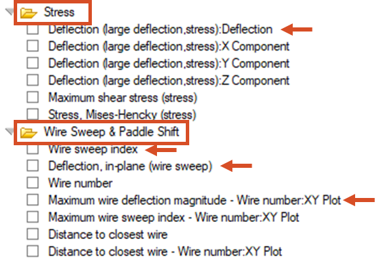 Moldflow では、ワイヤー スイープ指標とワイヤー変位量の大きさの結果に相関関係はありません