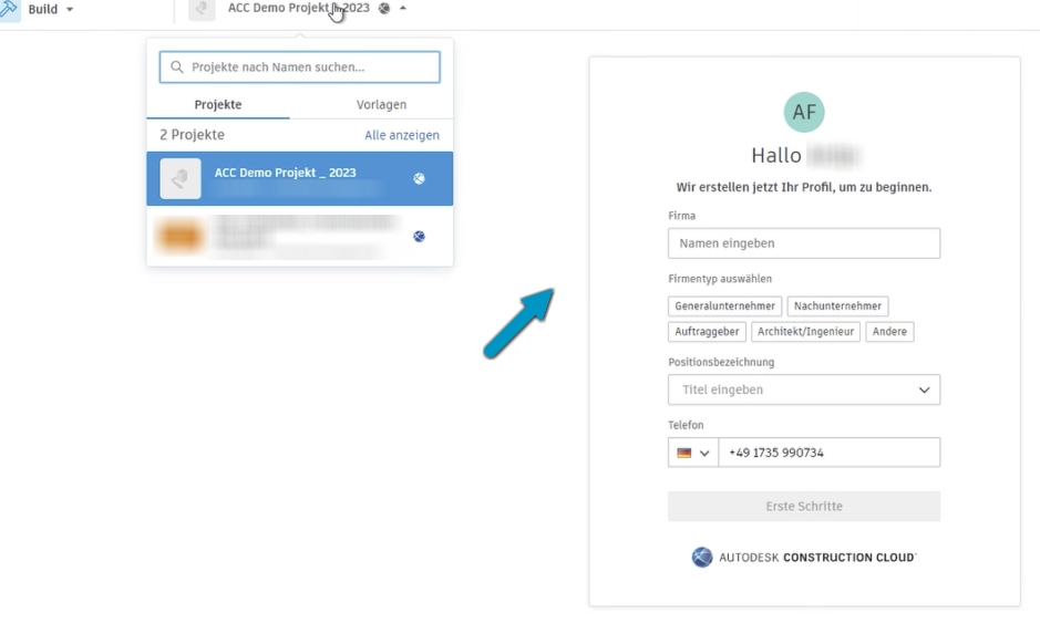 "Let's create your profile and get started" pop up appears when ...