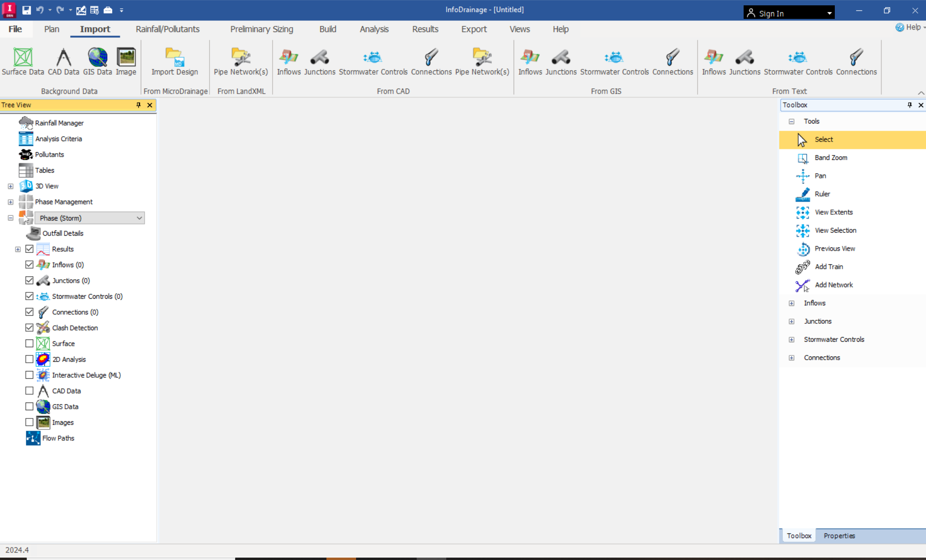Plan view does not open automatically in InfoDrainage