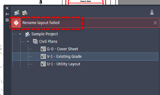 "Rename layout failed" in SSM for Web in AutoCAD Products