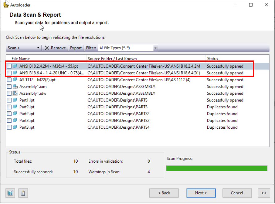 "File non trovato (mancante)" per tutti i file del Centro contenuti di Inventor durante la ...