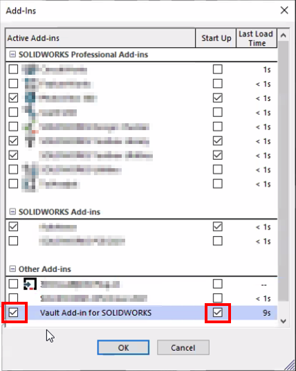 Vault Add-in for SOLIDWORKS/Microstation does not load after 2024.3 or newer Vault Client update