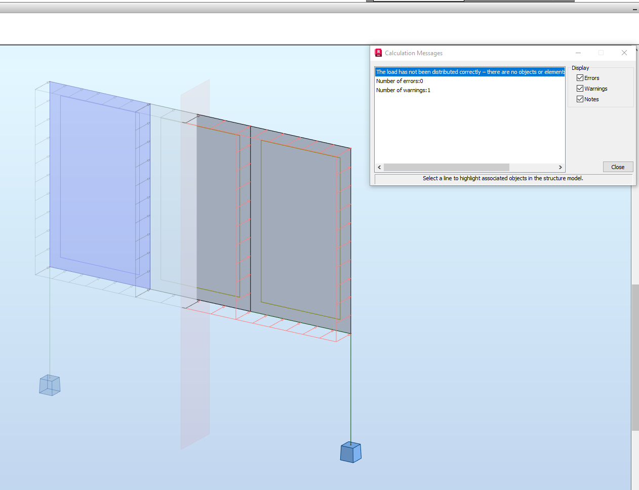 "The load not distributed correctly" reported for claddings when geometrical limits are used ...