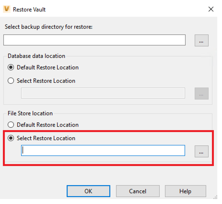 "File store directory is not empty" when restoring a Vault backup