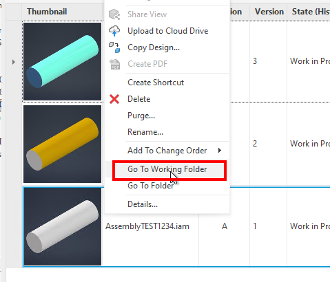 Using Open on Inventor file in Vault History tab is not opening correct versions of all files