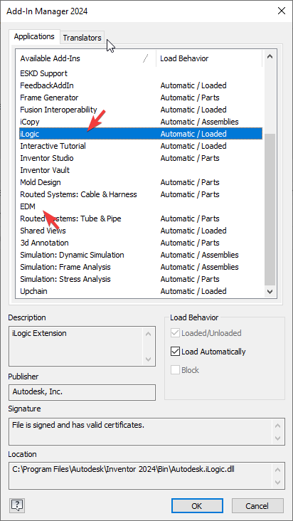 在 Inventor 中使用 CAD 插件将条目检入 Upchain 时，BOM 表向导不会打开