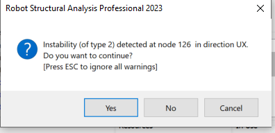 "Instability of type 2" or "Instability of type 3" warning during ...