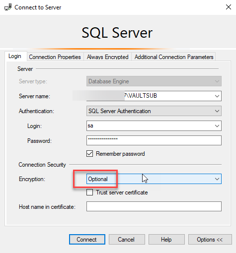Vault 联网工作组疑难解答（SQL 数据同步）