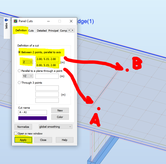How to calculate an average unit shear force in slab along selected line in Robot Structural ...