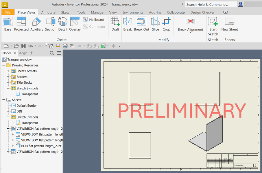 Not able to create transparent text in an Inventor drawing