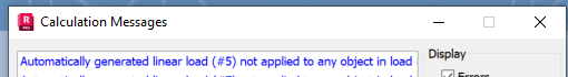 How to identify and correct graphically automatically generated linear loads not applied to any ...