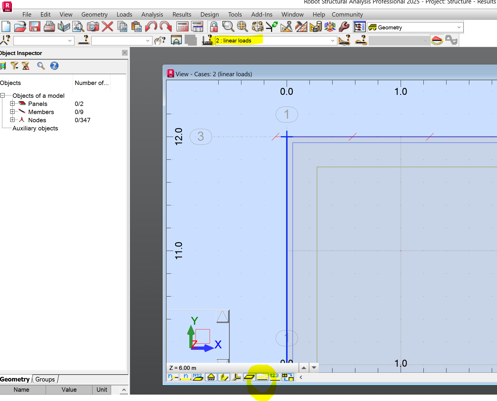 How to identify and correct graphically automatically generated linear loads not applied to any ...