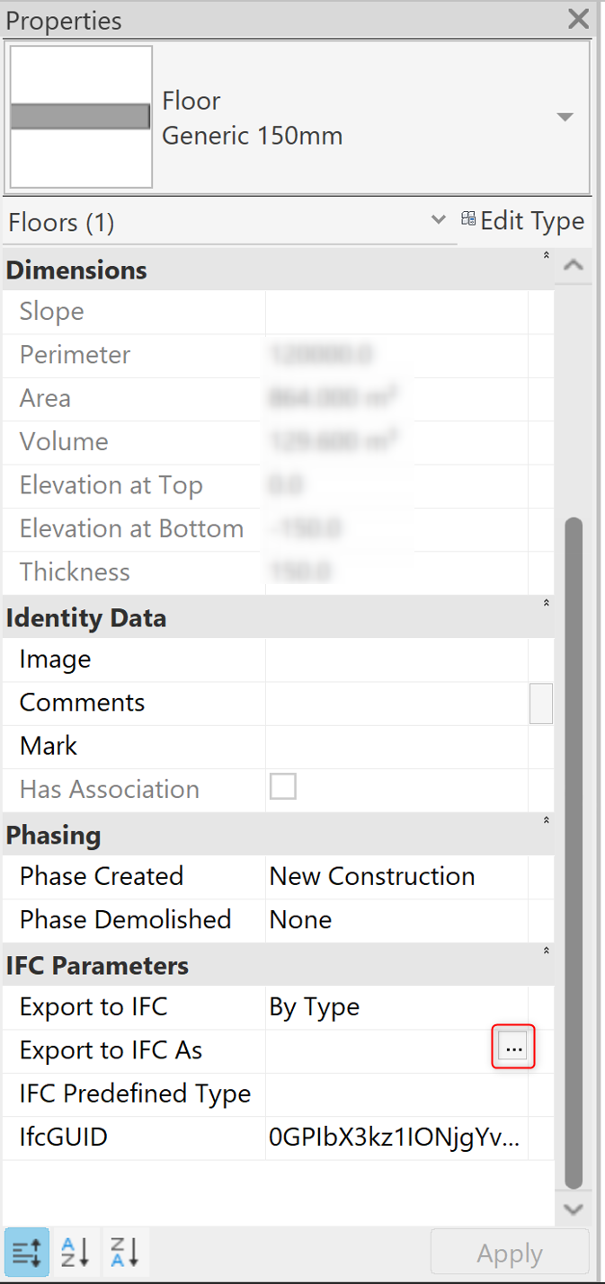 When clicking the buttons in IFC parameters, dialog box does not open ...