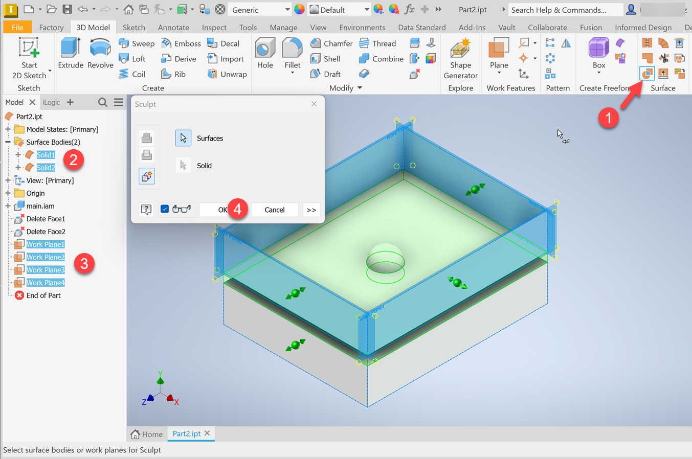 Get the volume between two plates with a distance from an Inventor assembly