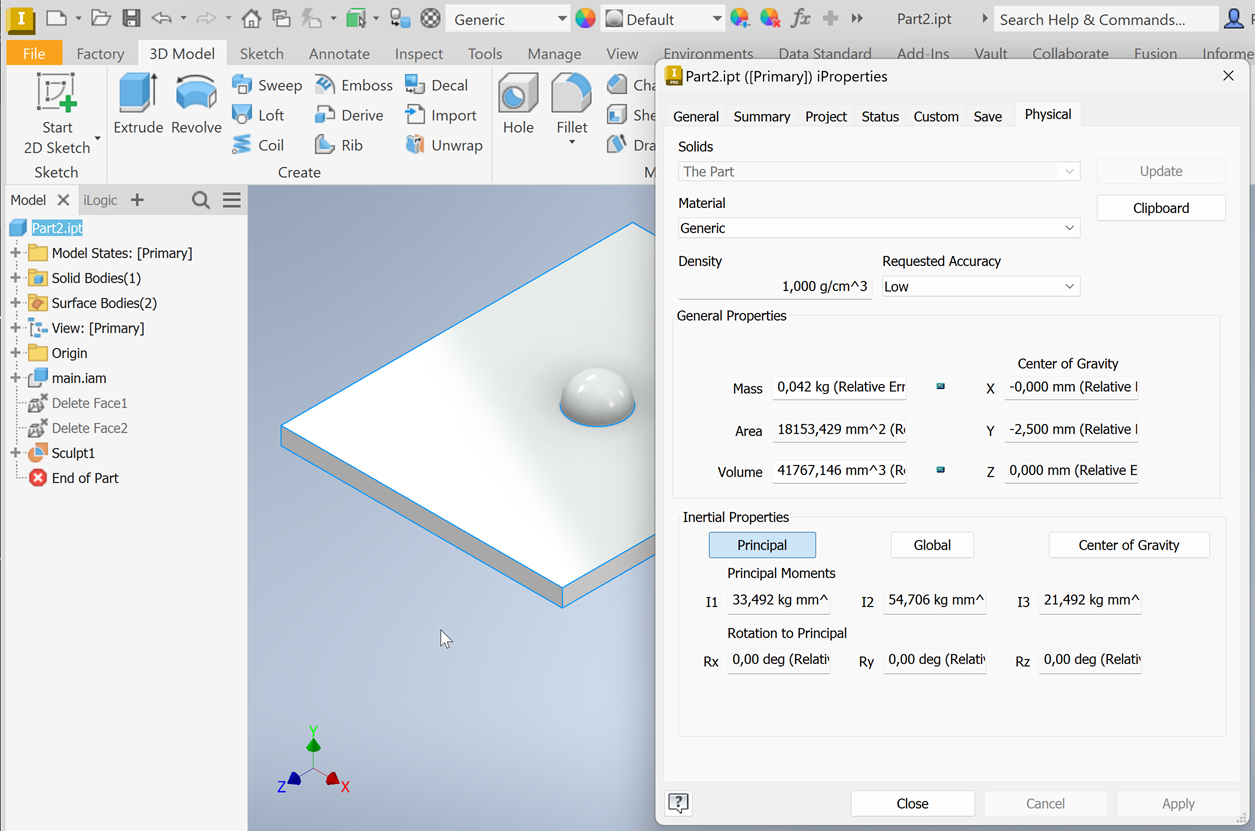 Get the volume between two plates with a distance from an Inventor assembly