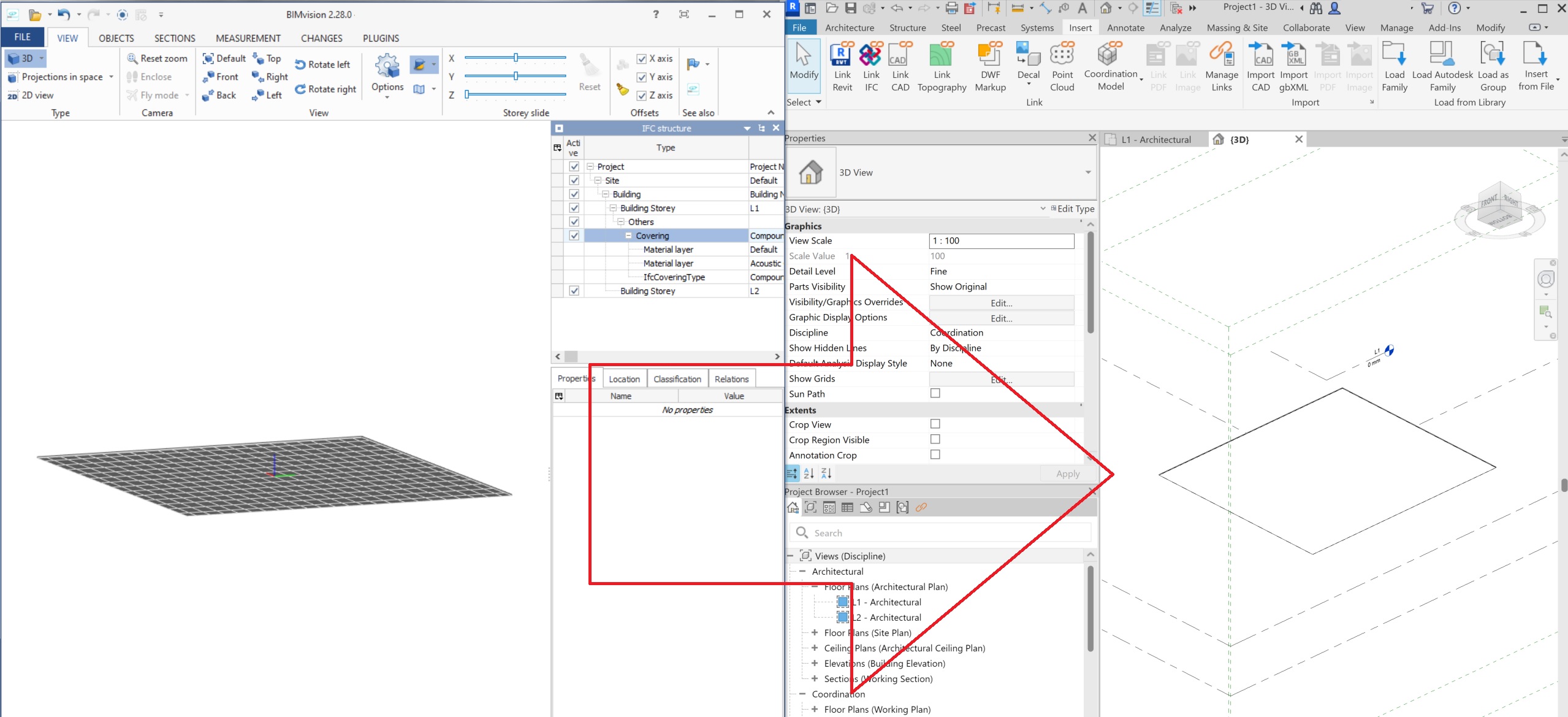 Ceiling Grids From Ifc Not Displayed In 3d View In Revit