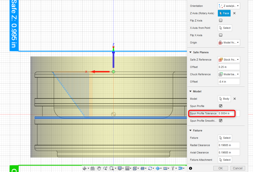 Profile roughing and finishing toolpath fails to follow CAD profile in Fusion CAM Manufacture