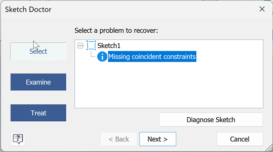 How to apply coincident constrain after importing a DXF into an Inventor sketch