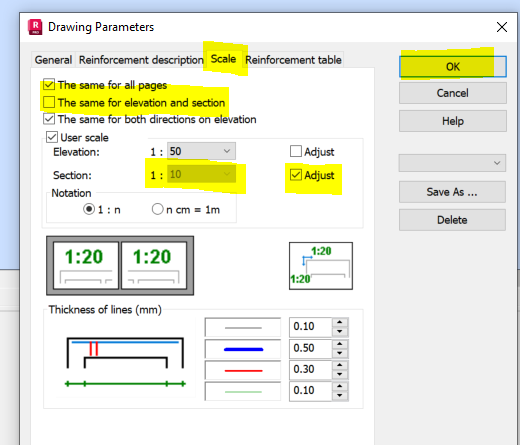 Small column section size on provided reinforcement drawing in Robot Structural Analysis