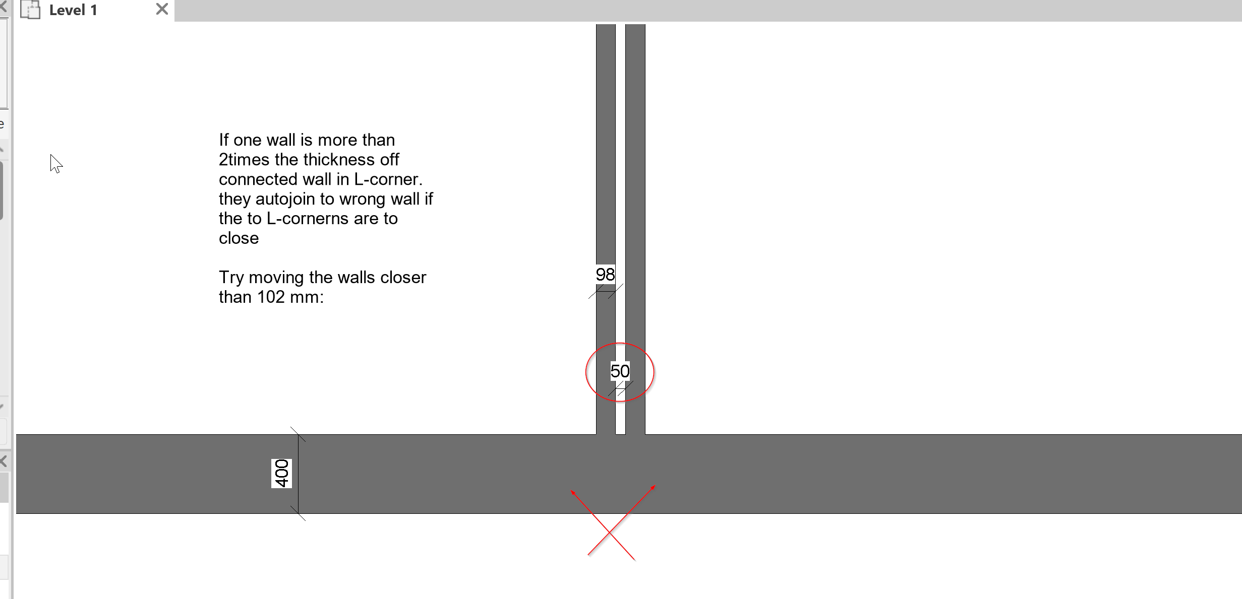 Wall L-corners autoconnect to wrong wall depending on wall thickness in ...