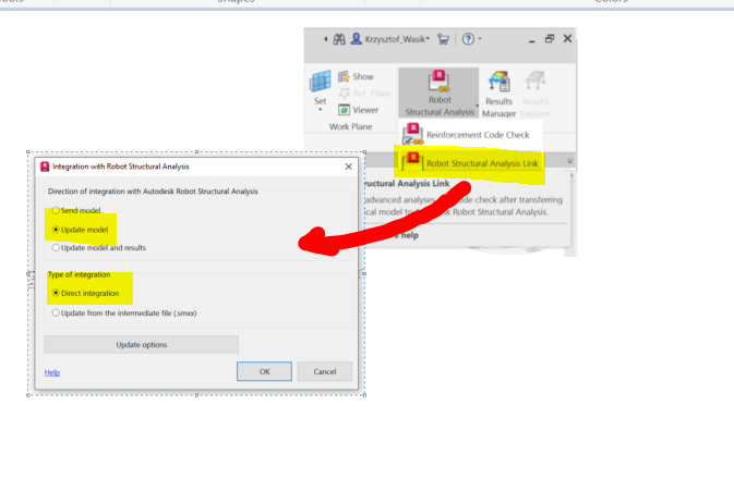 Impossible to use direct model integration from Robot Structural Analysis to Revit