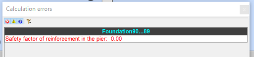 "Safety factor of reinforcement in the pier: 0" reported while ...