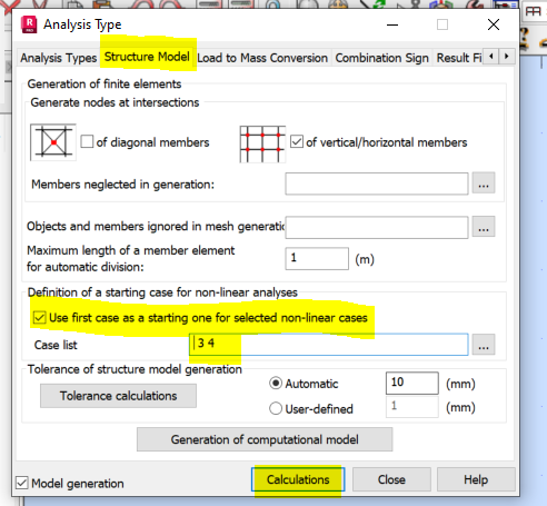 如何在 Robot Structural Analysis 中将特定载荷工况或组合设置为其他载荷工况的初始状态
