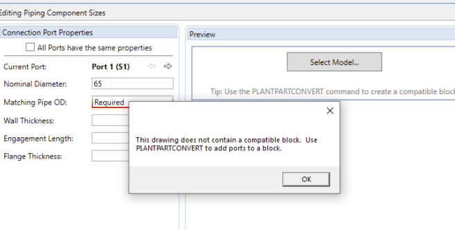 "This drawing does not contain a compatible block" pops up after converting a block by the use ...