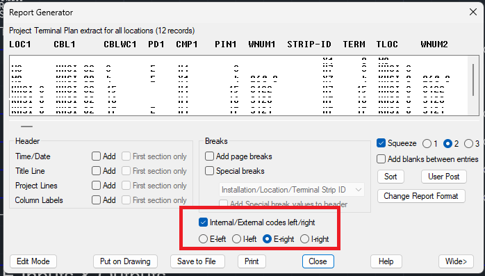 Different results for internal/external destinations from Terminal plan report and Terminal ...