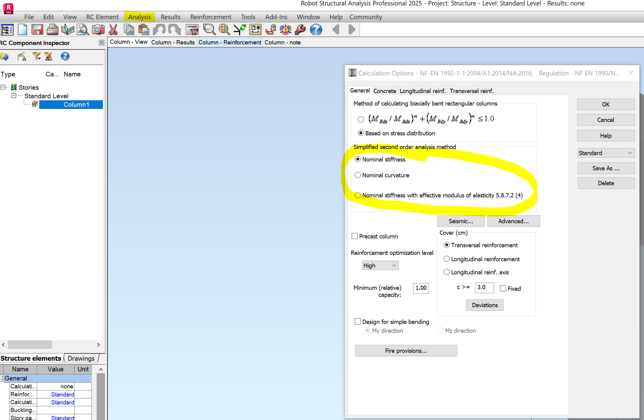 How to design concrete column considering specific buckling length ...